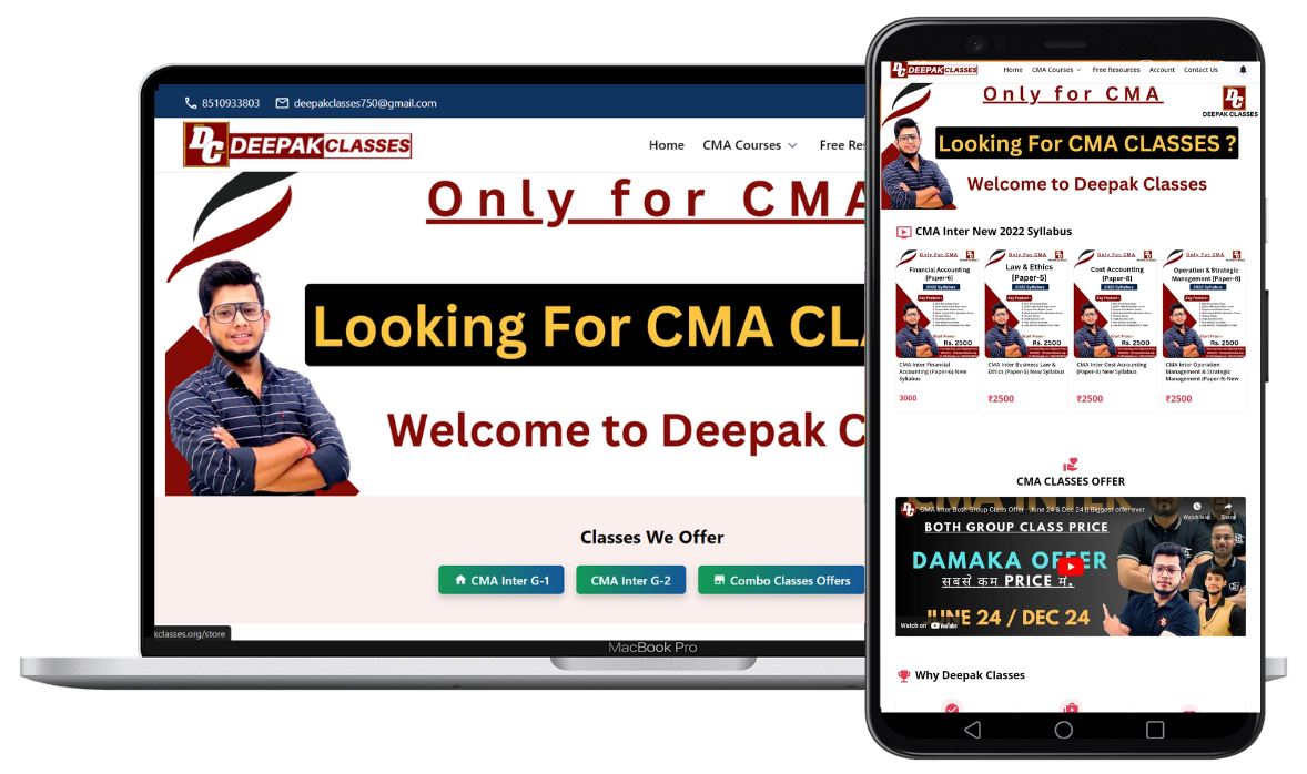 DEEPAK CLASSES -Best CMA Online Classes for CMA Students - Guaranteed Lowest Fee | Deepak Classes